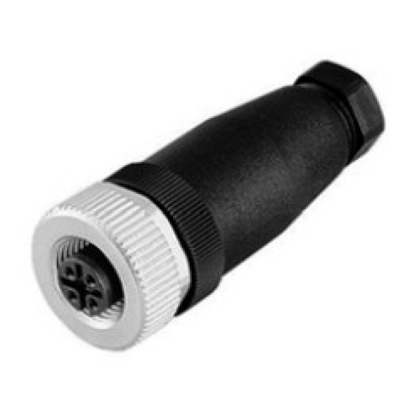 Conector fêmea M12 4 pinos Reto Preto IP67 - Pepperl+Fuchs
